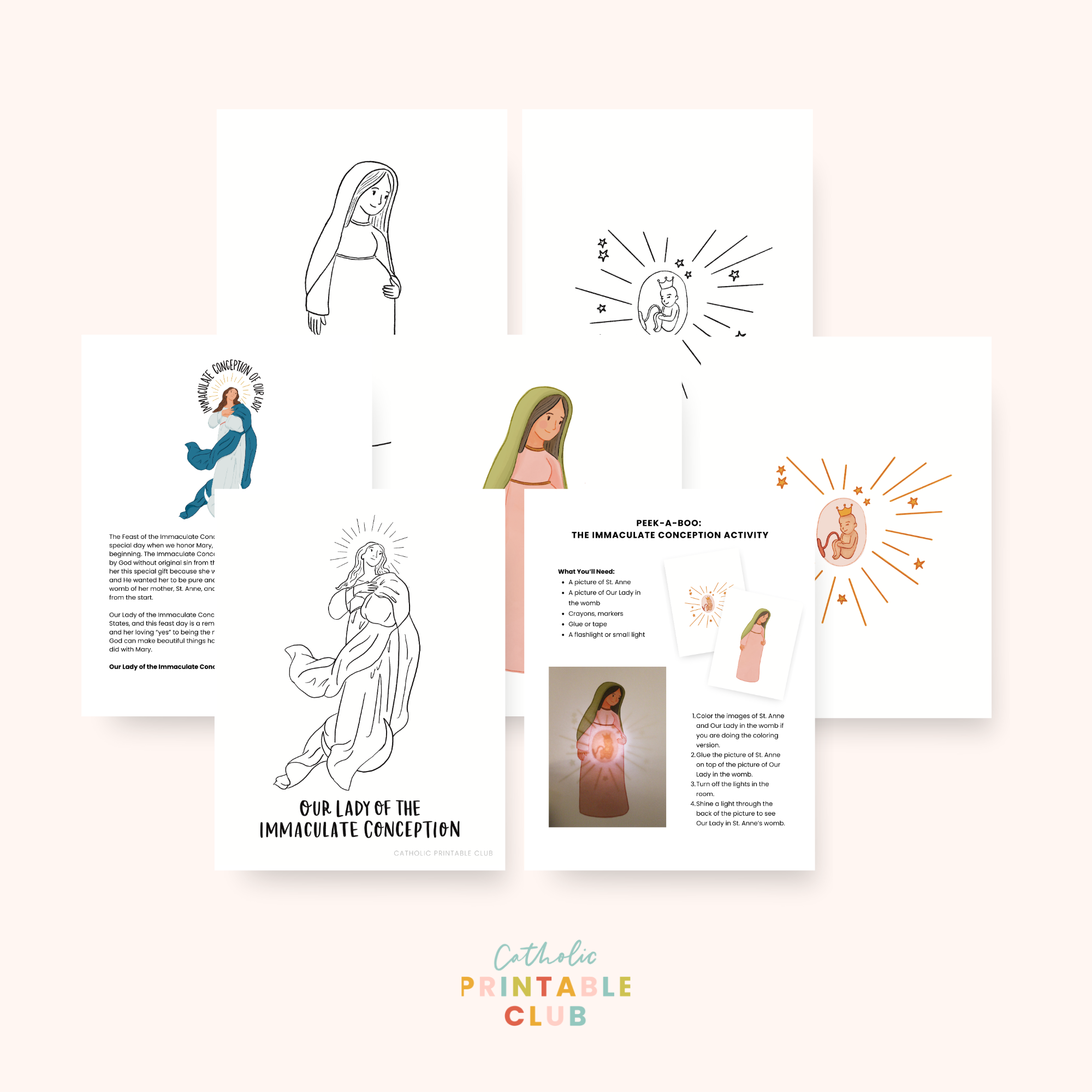 Immaculate Conception Coloring Page & Activity Bundle – Catholic ...