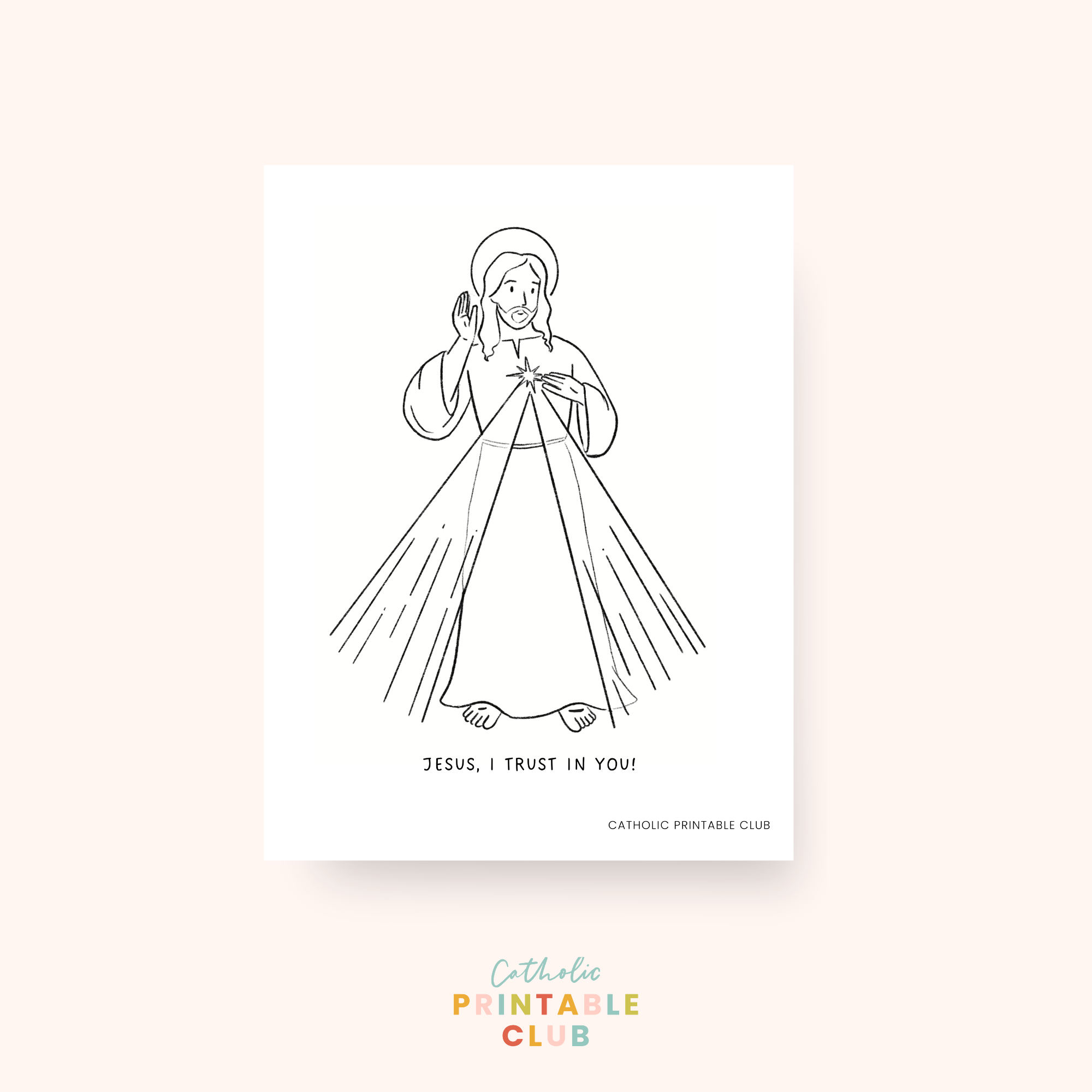 Divine Mercy Coloring Page - Catholic Printable – Catholic Printable Club