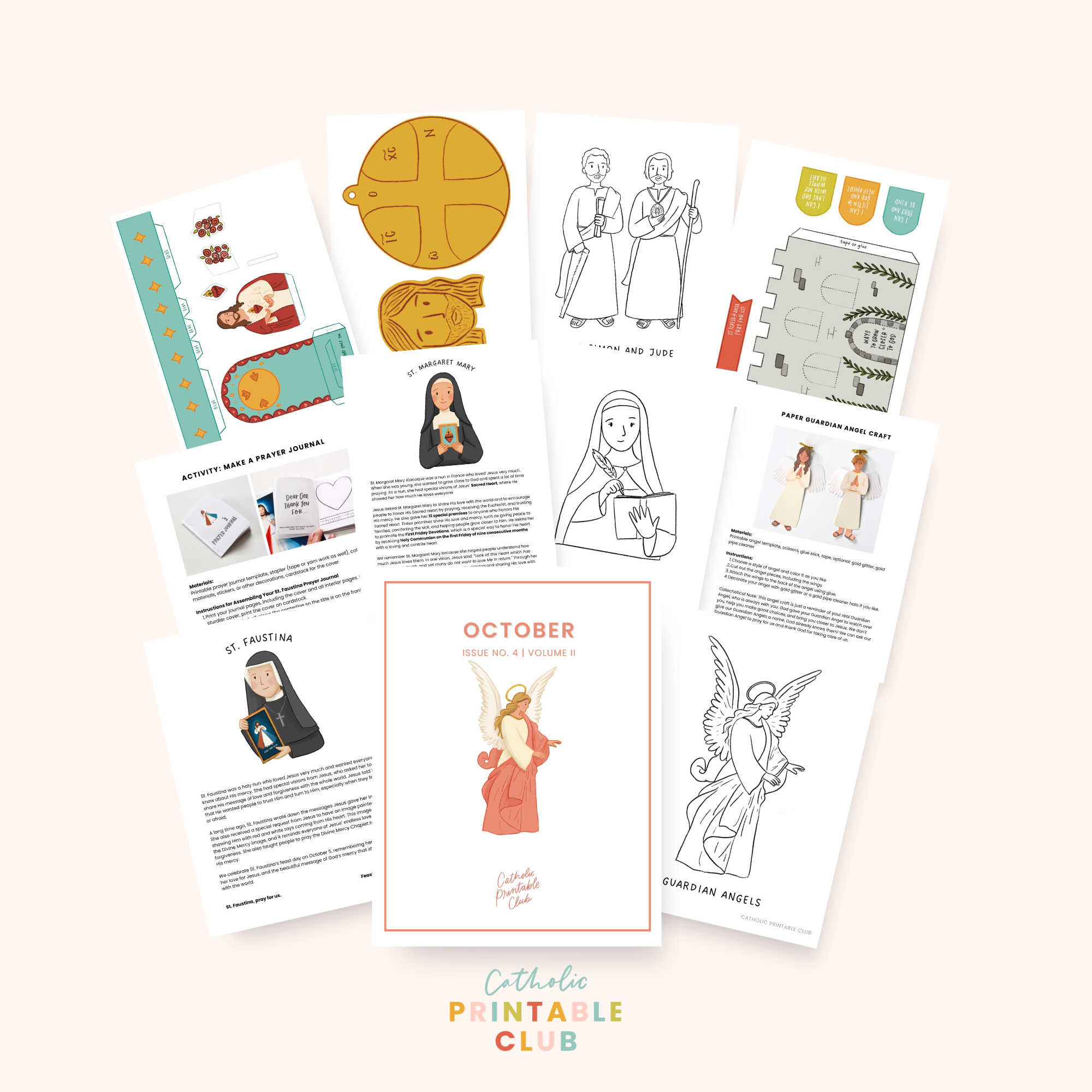 October Catholic Printable Pack Vol. 2 - Divine Mercy & Guardian Angels ...