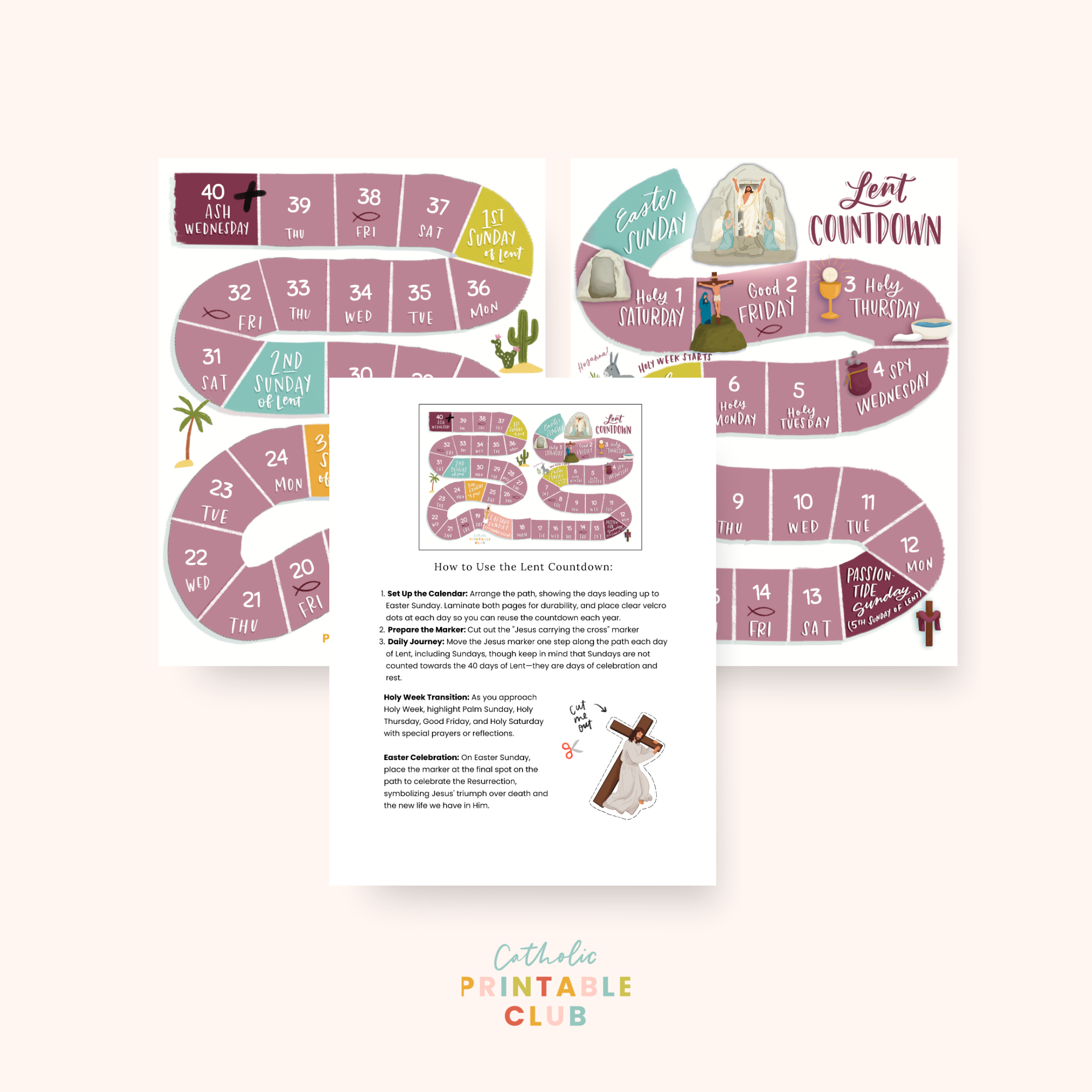 Lent Countdown Calendar | 40-Day Lenten Journey for Kids – Catholic ...
