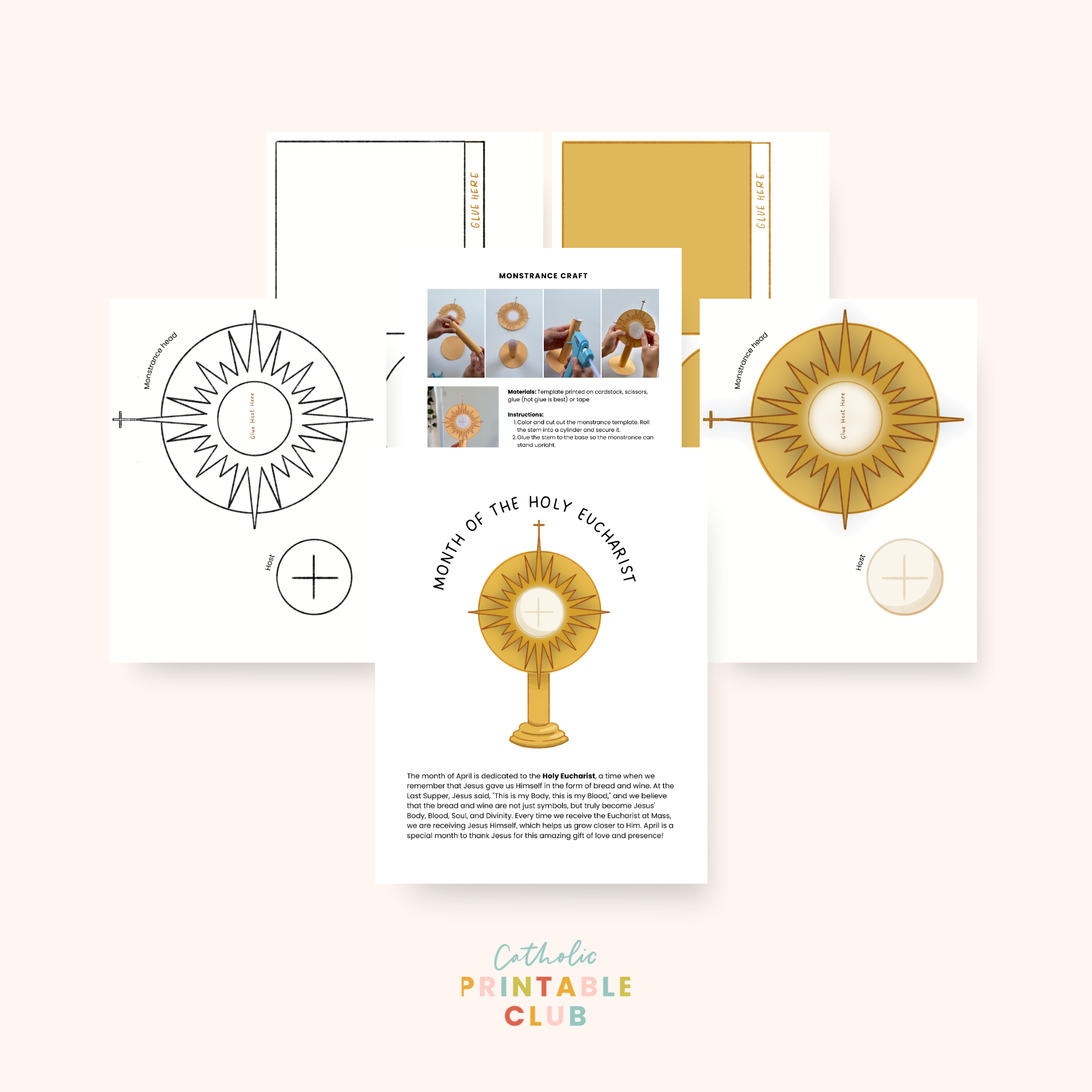 Month of the Eucharist Monstrance Craft - Catholic Printable – Catholic ...