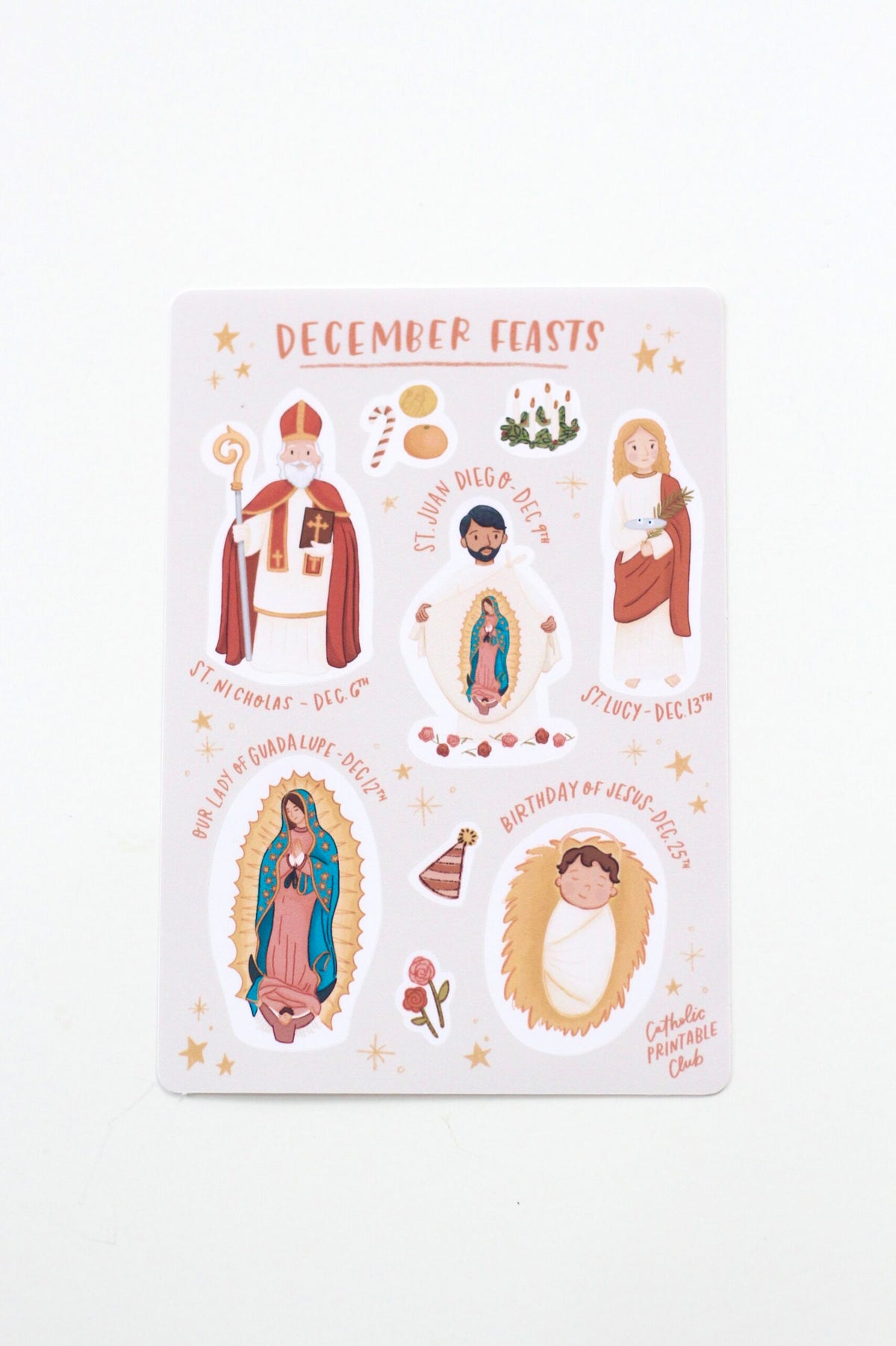 December Sticker Sheets – Catholic Printable Club