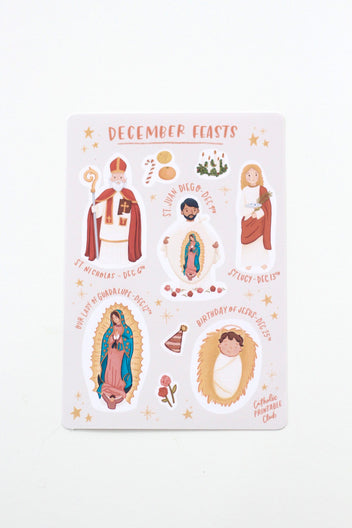 December Sticker Sheets – Catholic Printable Club