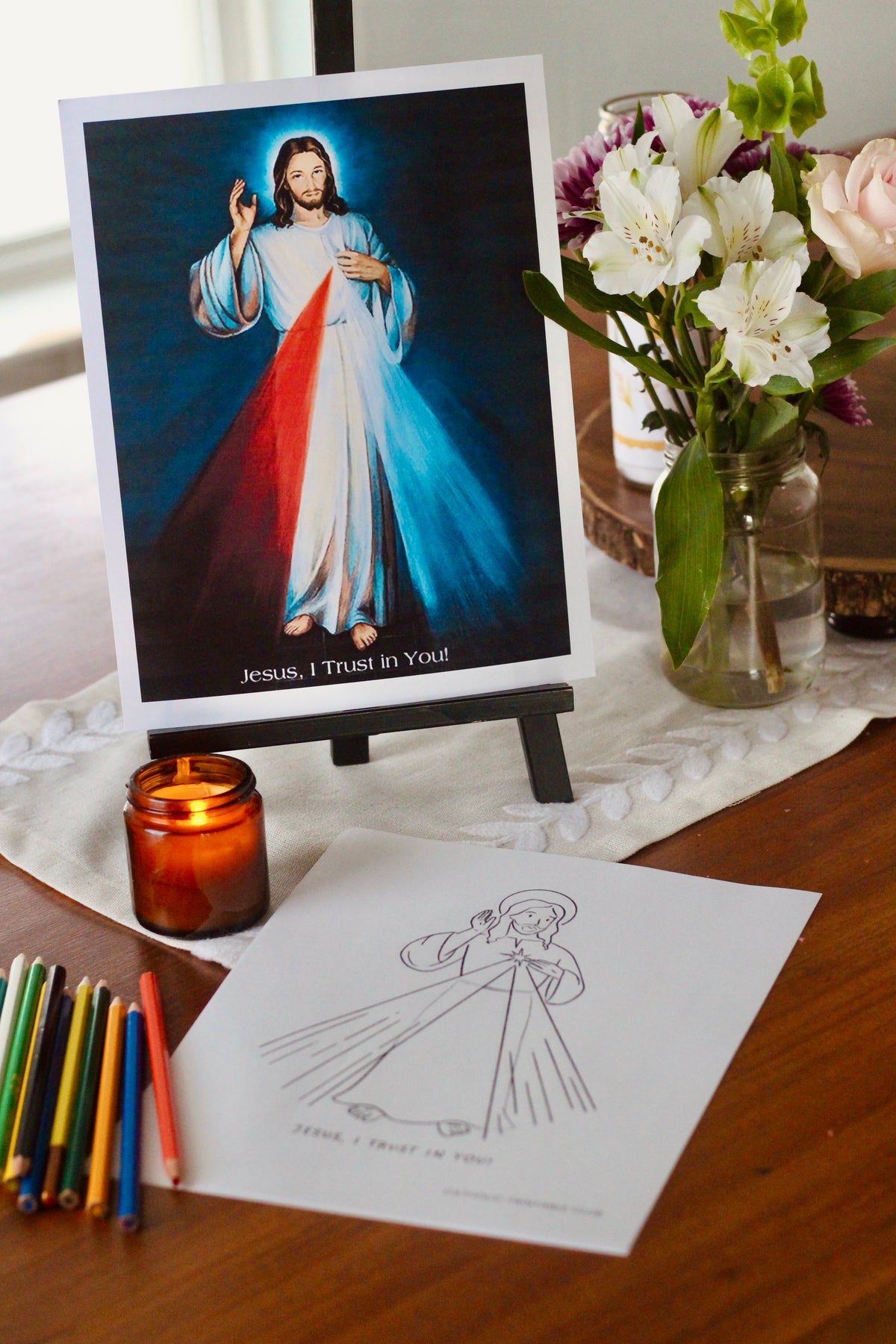 Divine Mercy Coloring Page - Catholic Printable – Catholic Printable Club