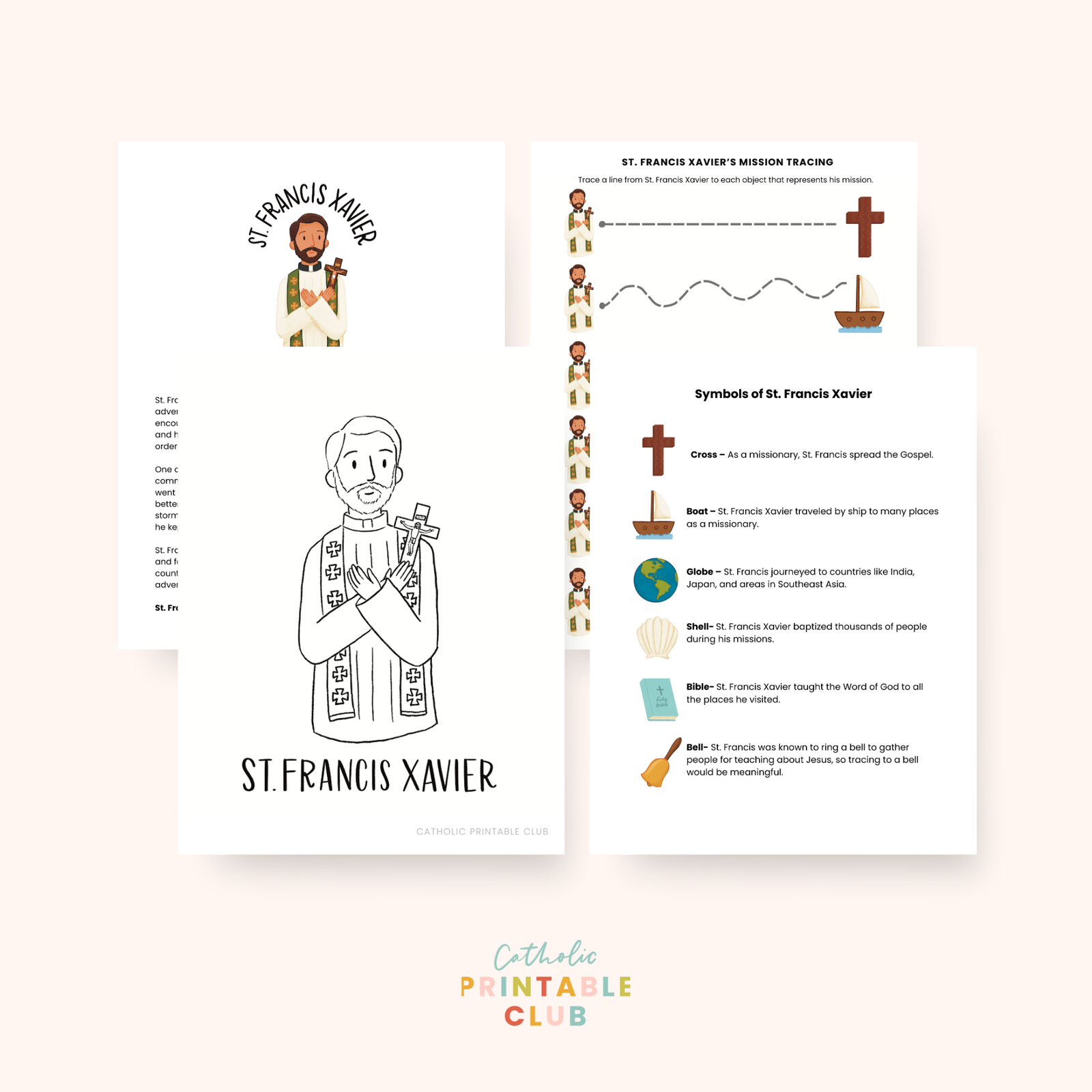 St. Francis Xavier Coloring Page & Activity Bundle – Catholic Printable ...