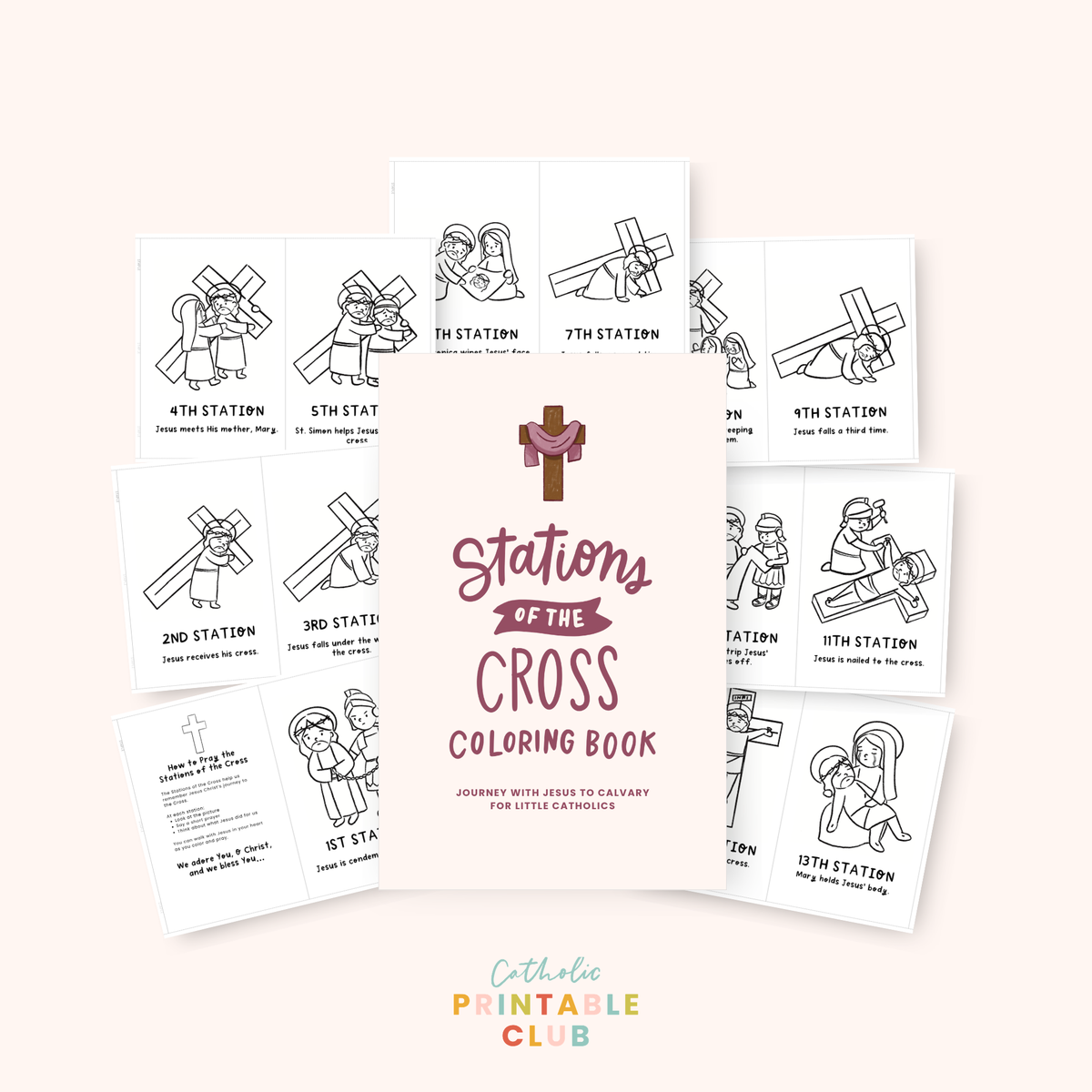 Stations of the Cross Coloring Book | Printable Catholic Activity for ...